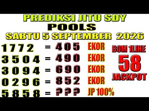 PREDIKSI SYDNEY POOLS HARI INI SABTU 5 SEPTEMBER 2026 | RUMUS SIDNEY HARI INI | BOCORAN SDY LOTTO