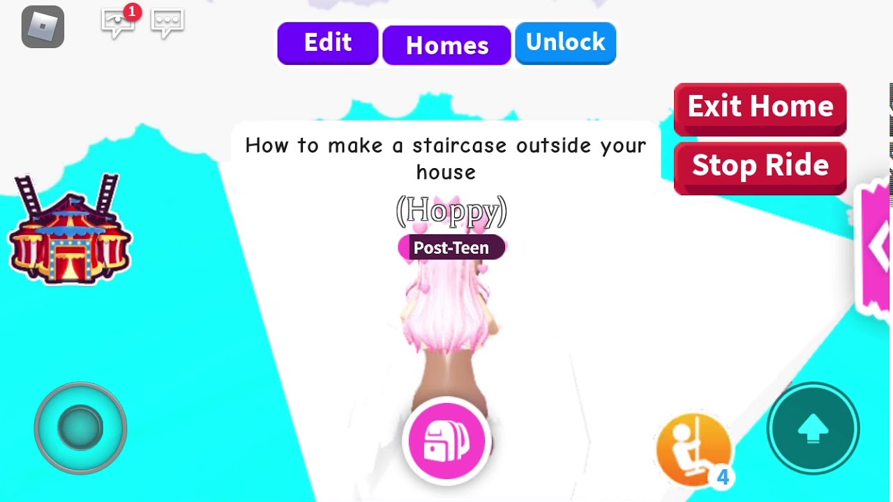 How to make a staircase outside your house in Adoptme! - YouTube