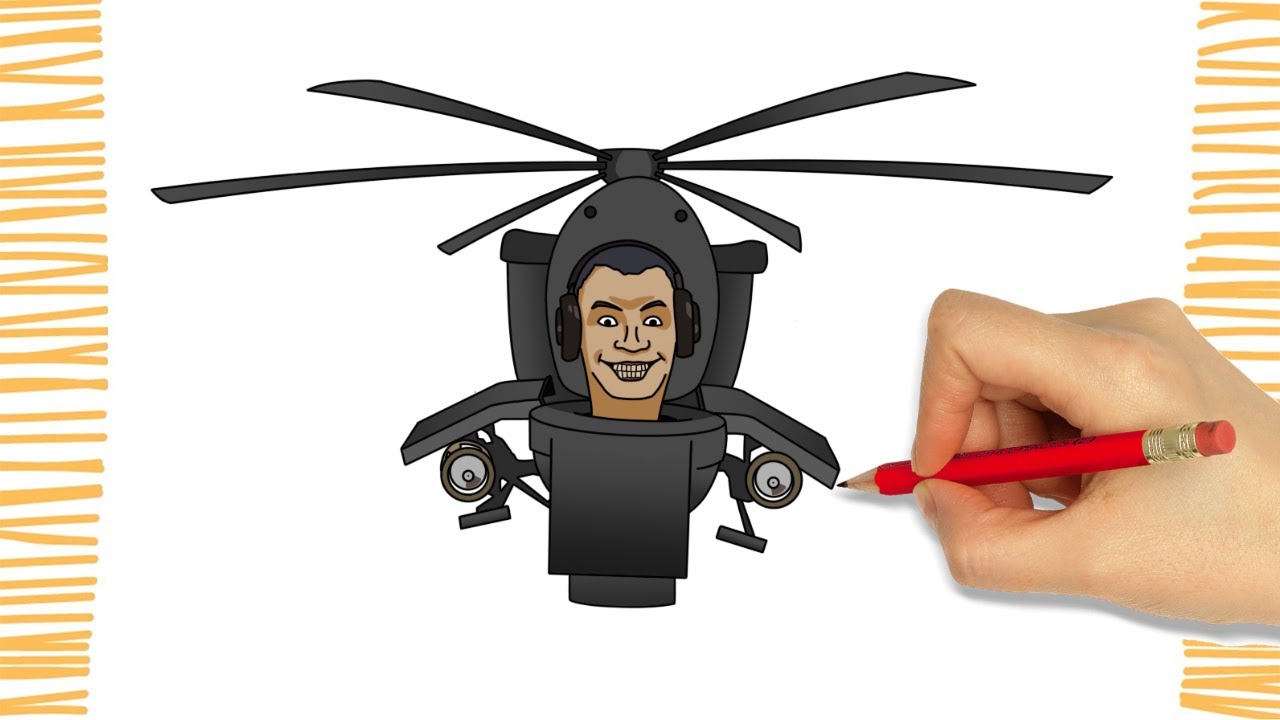 How To Draw SKIBIDI HELICOPTER I SKIBIDI TOILET I Easy - YouTube