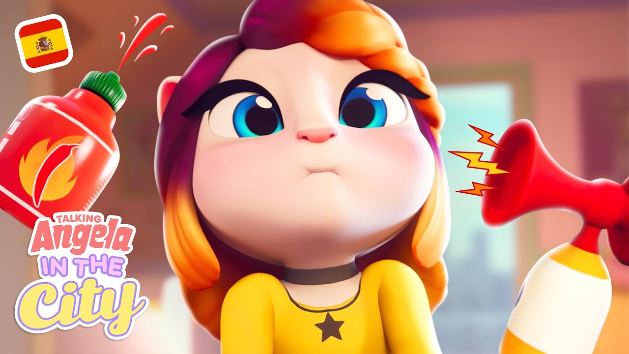 ¡El hipo no cesa! 😵 Talking Angela: En la ciudad - YouTube