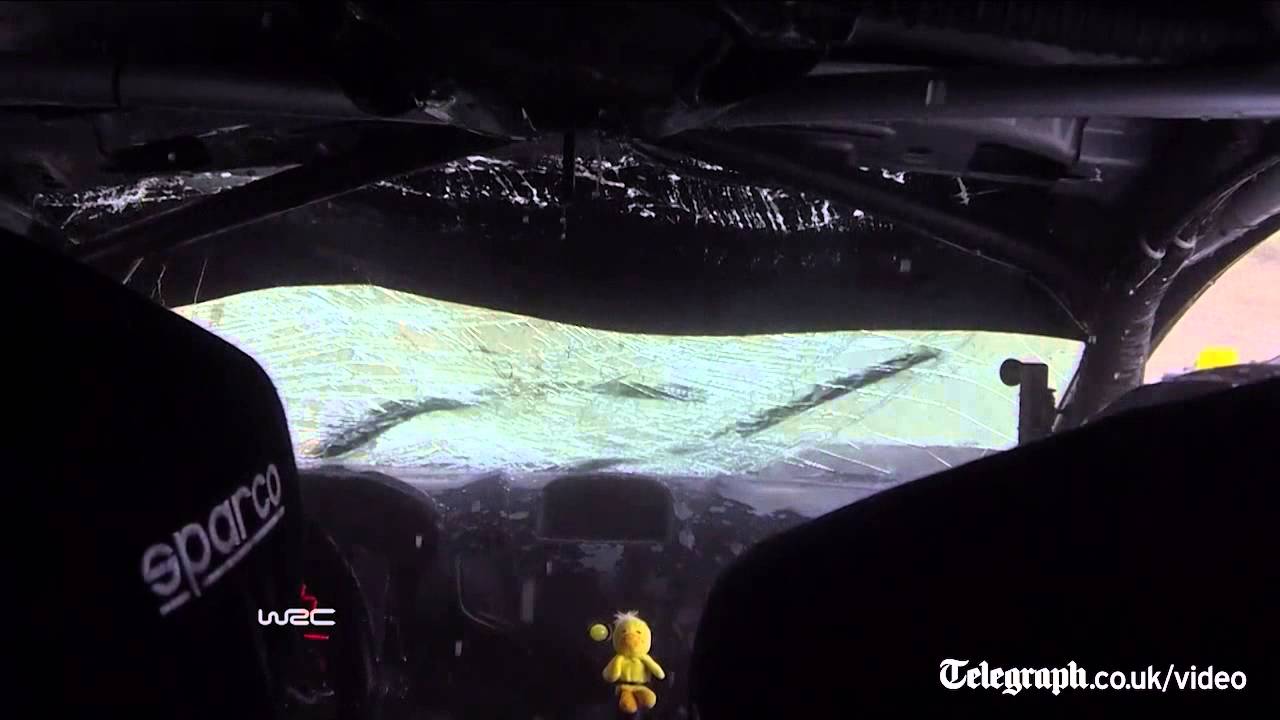NEW ANGLE: On board camera shows rally driver's crash into lake - YouTube