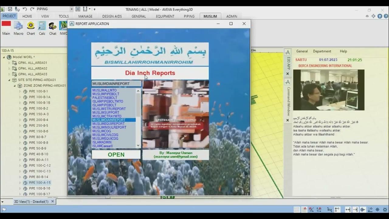 BISMILLAH : PML FOR CREATING DIA INCH REPORT FOR PIPING IN AVEVA E3D & PDMS. - YouTube