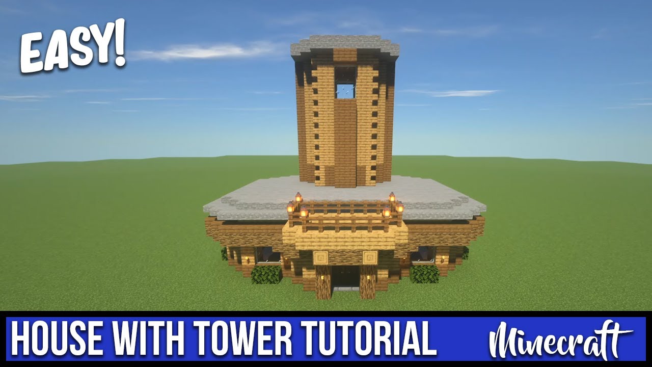 Minecraft: How to make a Wooden House with Tower - Tutorial - YouTube