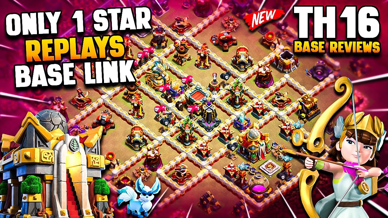 Best TH16 War Base Link + Replays Anti Root Rider | ONLY 1 STAR Th16 ...