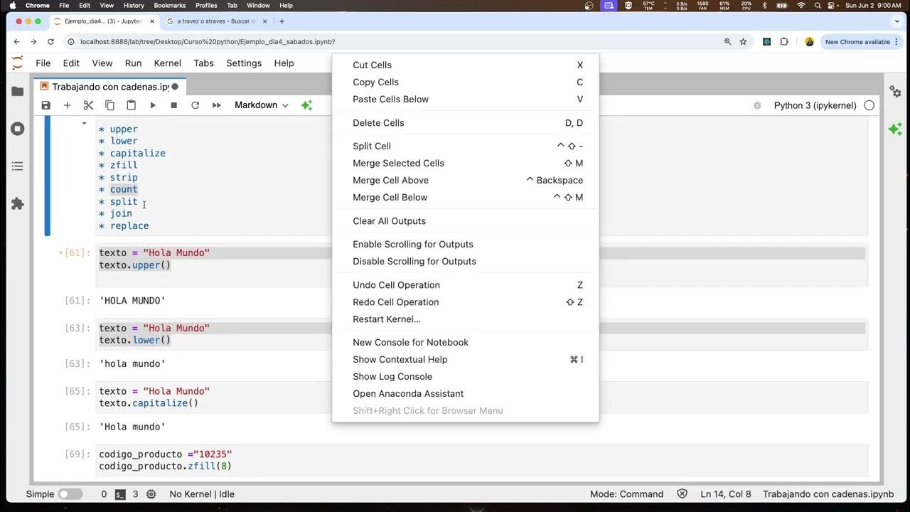 Funciones de cadenas en python - YouTube