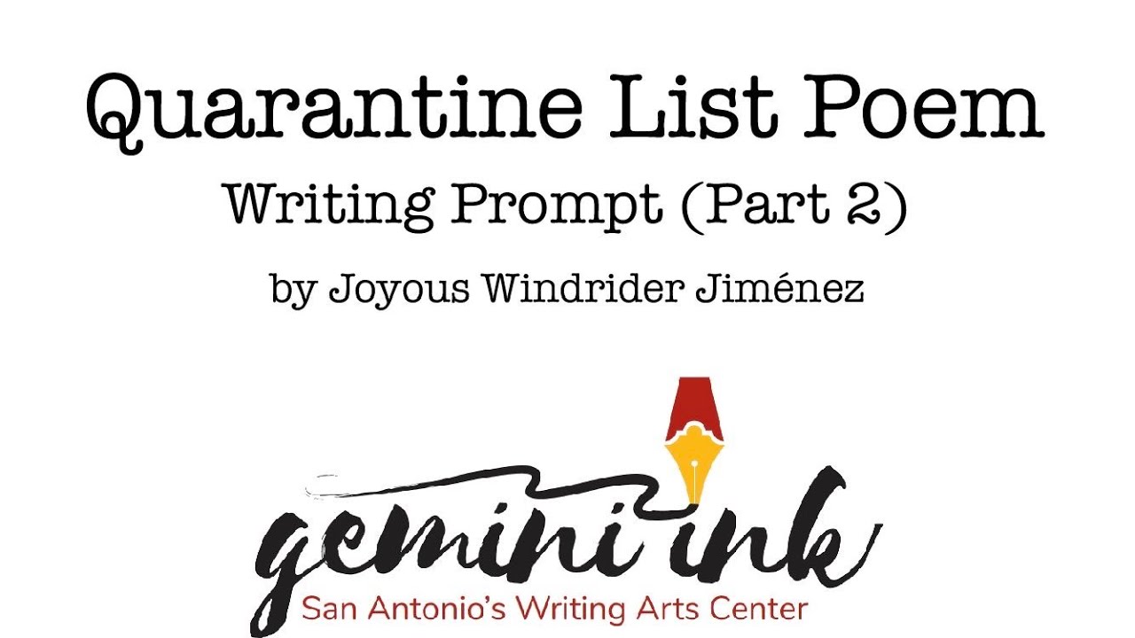 Pt. 2: Quarantine List Poem - YouTube