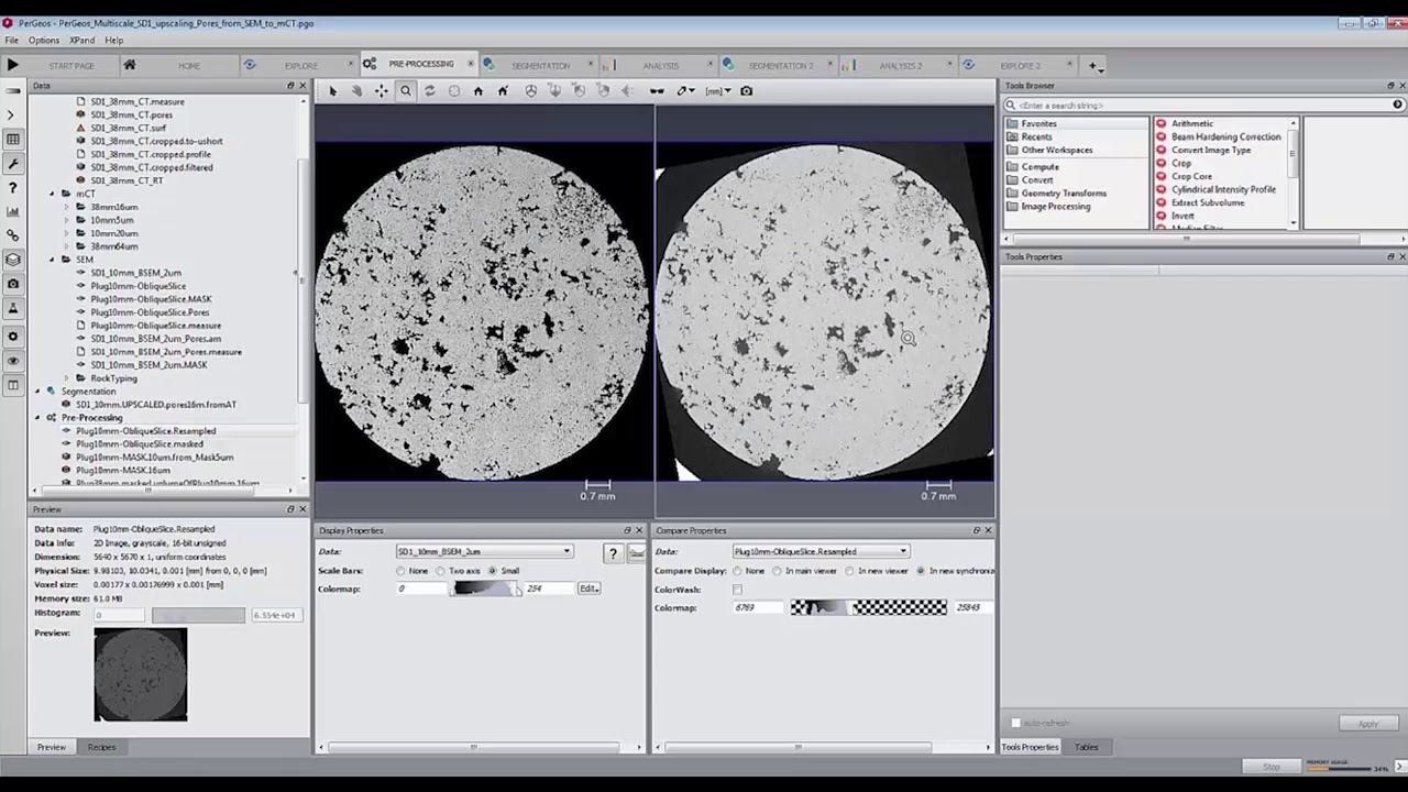 PerGeos Software | Multiscale imaging: upscaling porosity from SEM to ...