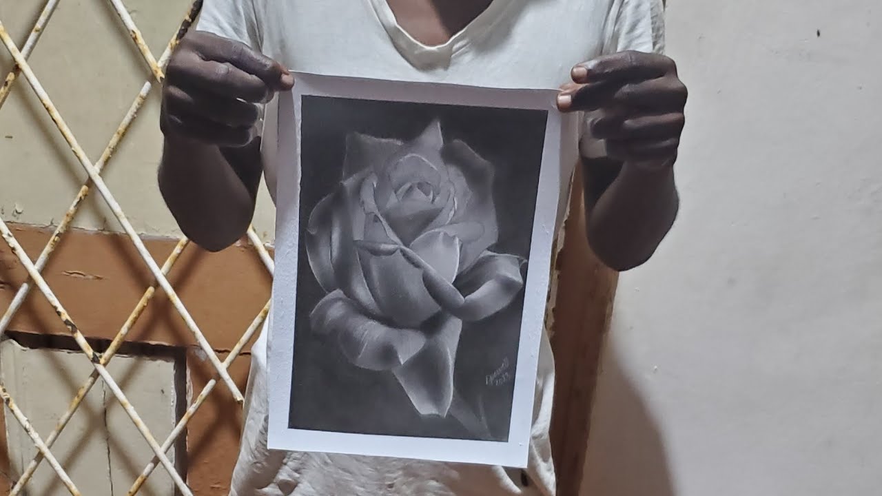 drawing a rose on paper - YouTube