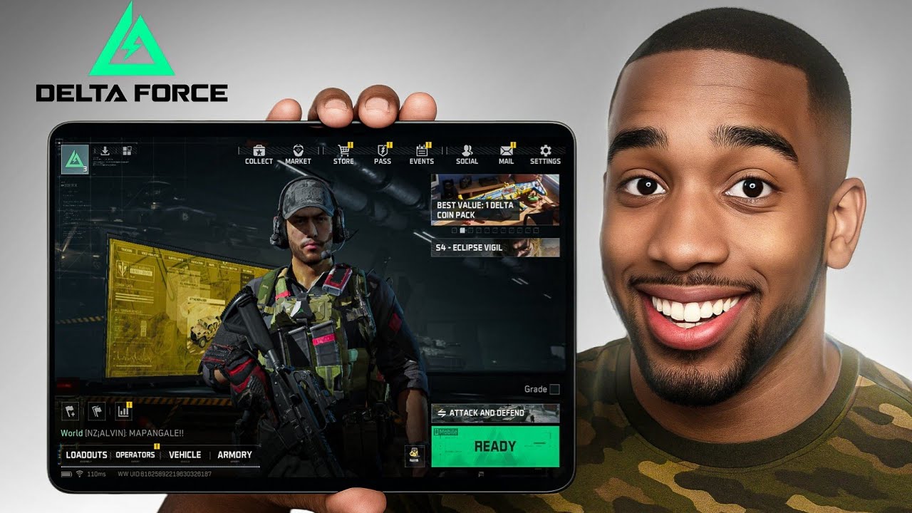 Delta Force mobile GLOBAL GAMEPLAY on infinx XPAD - YouTube