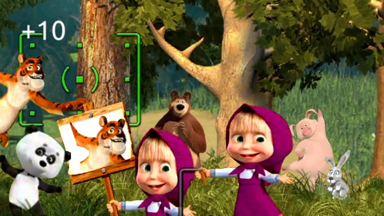 Masha Click on photo Bear got fox rabbit Tiger #viral #kids - YouTube