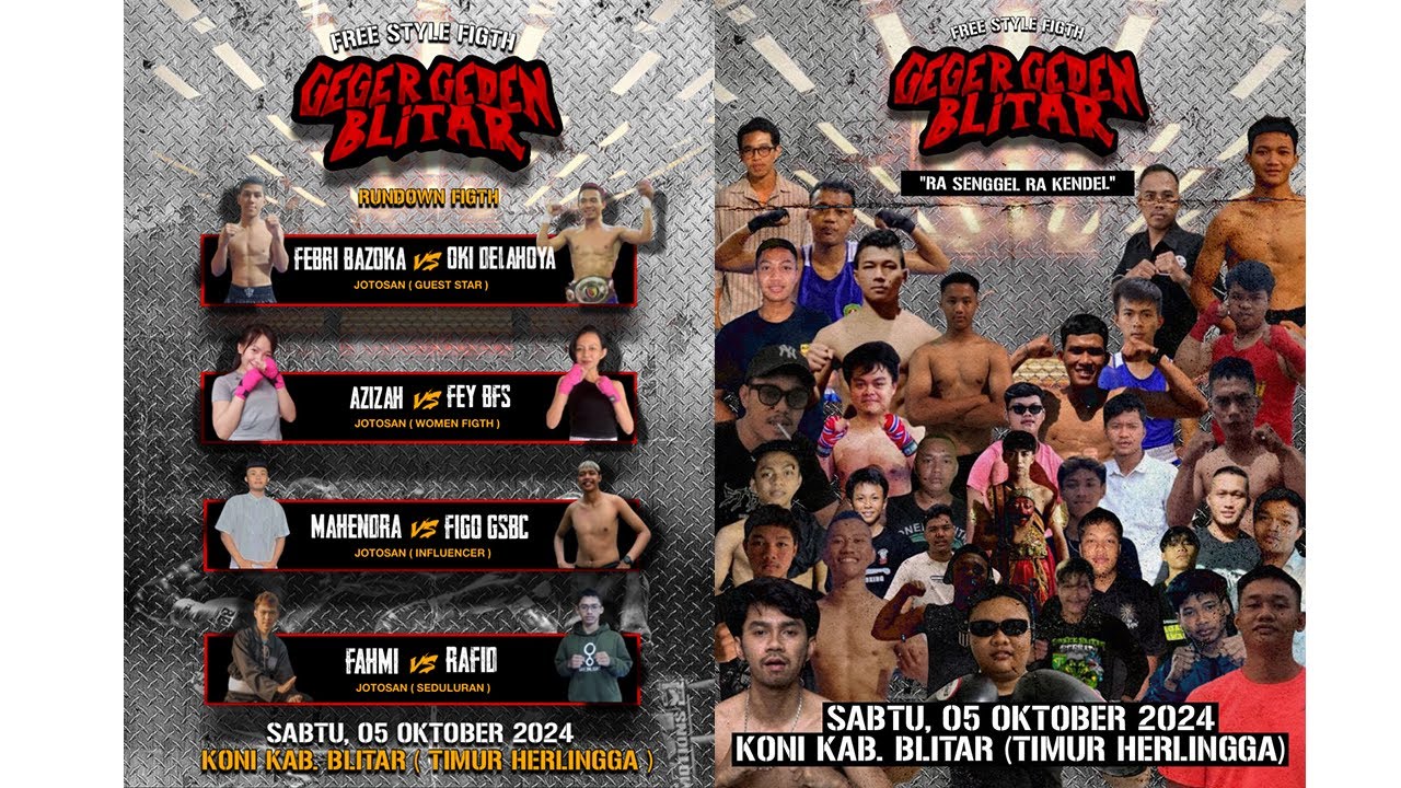 GEGER GEDEN BLITAR‼️ Free Style Figth ║ KONI Kabupaten Blitar 5 Oktober ...