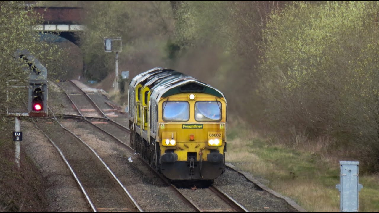 Freightliner Class 66 & 70 No's. 66602 & 70016 & 70003 & 66610 on 0K98 ...