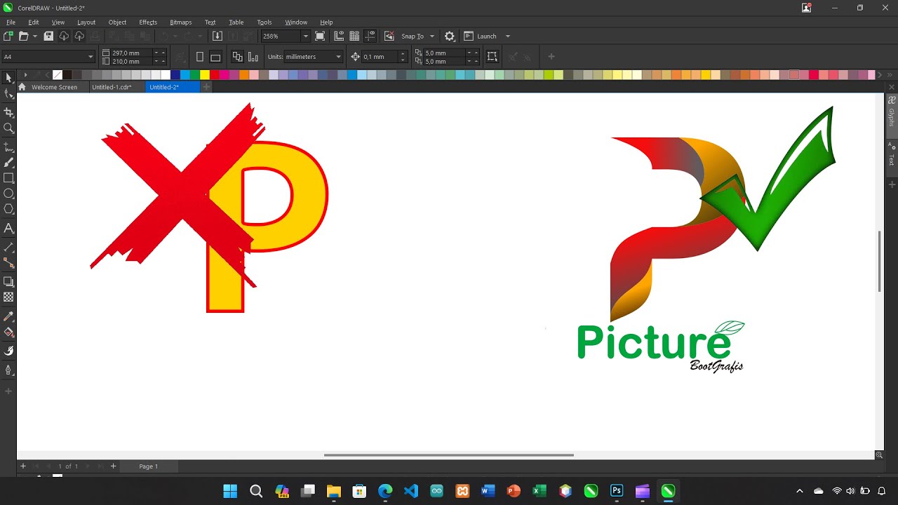 trik mudah membuat logo P menggunakan CorelDraw - YouTube