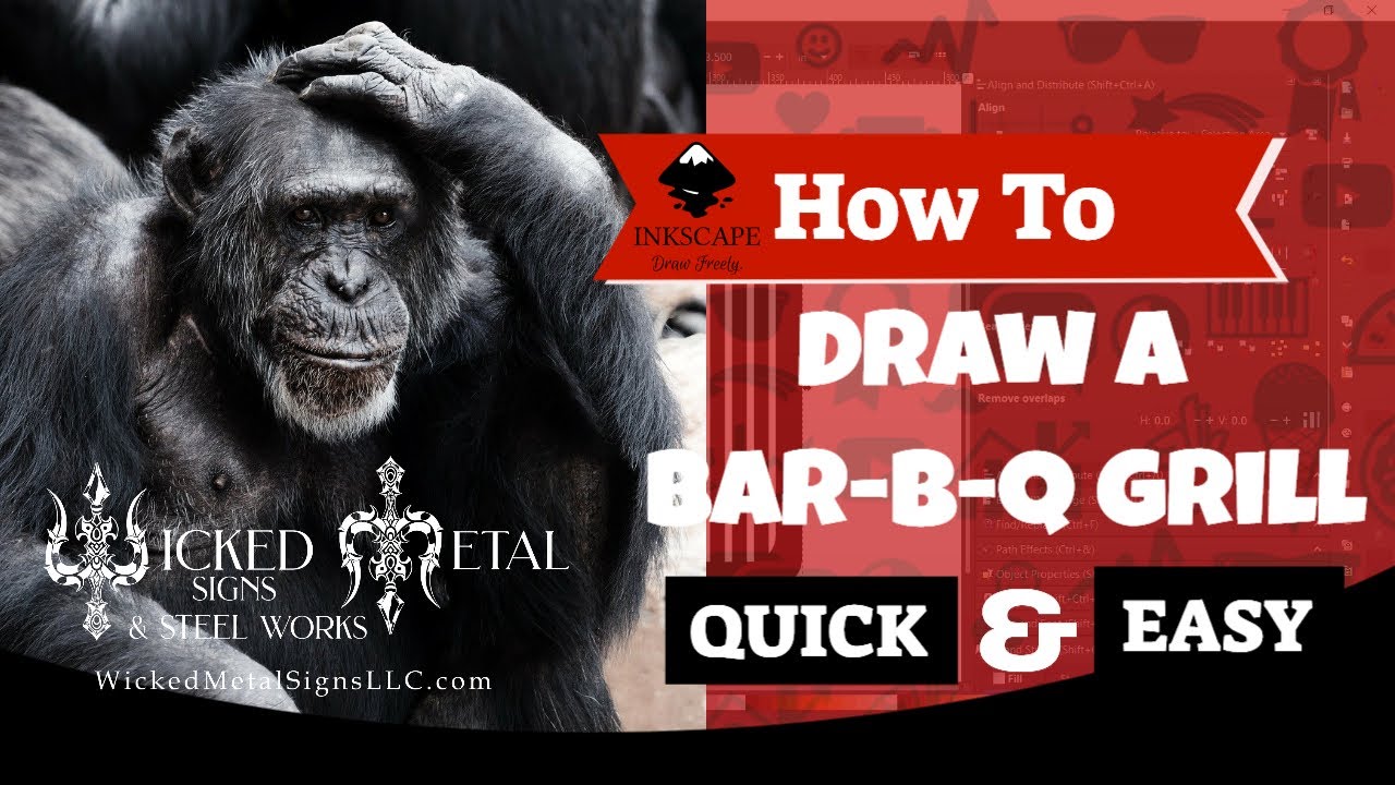 How To Draw A Bar-B-Q Grill In InkScape for CNC Machines, Personalized ...