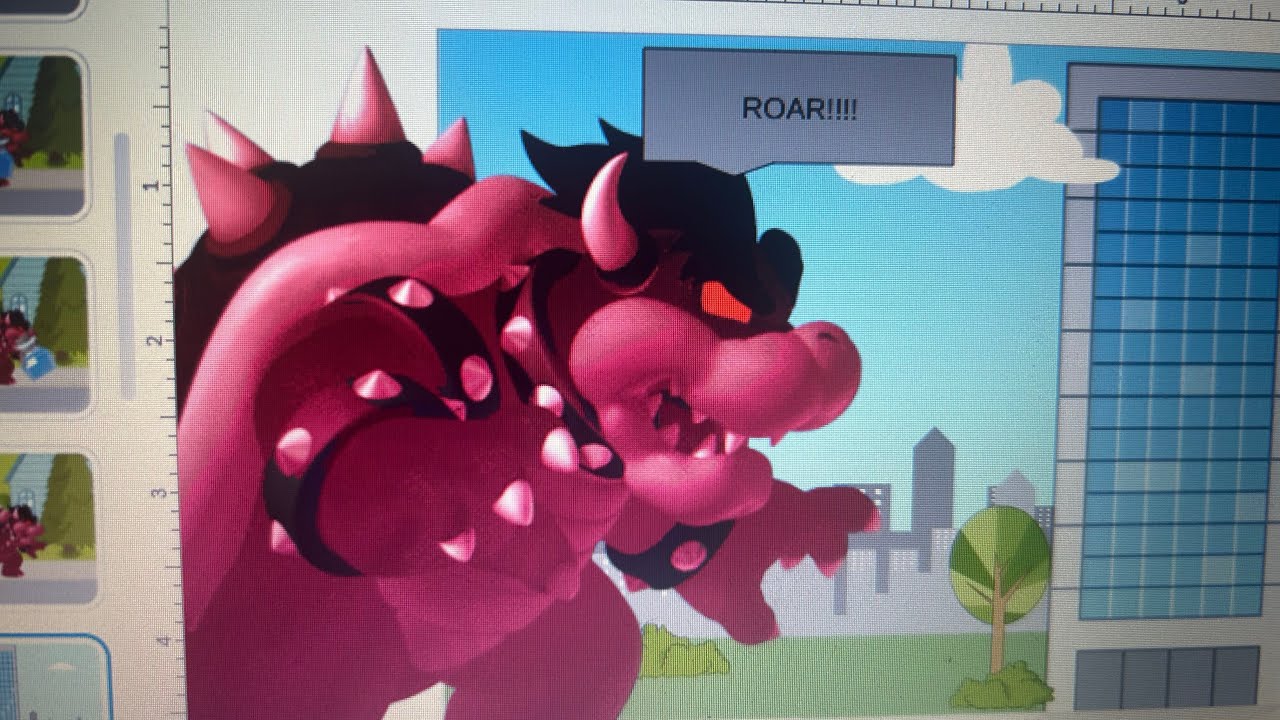 Dark Wine Bowser Does The Godzilla Roar Loud/Destroys Vyond City ...