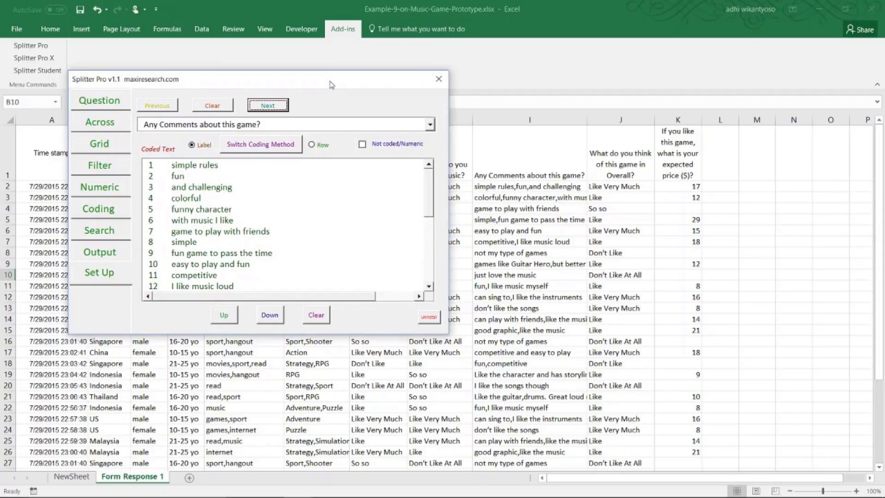 Splitter: Excel Add-In for Survey Data Tabulation. Pro version - YouTube