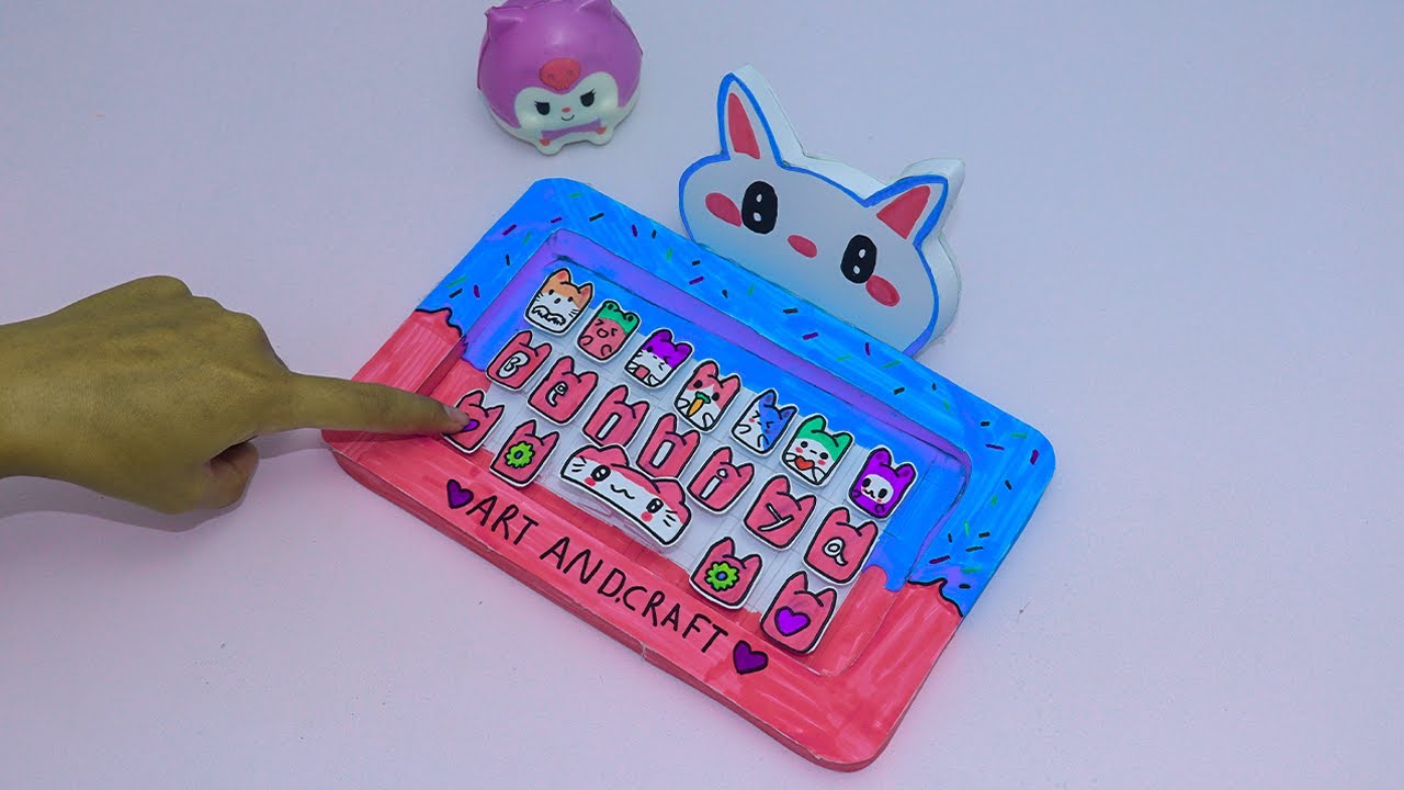 How to make paper keyboard / Craft idea making paper keyboard - YouTube