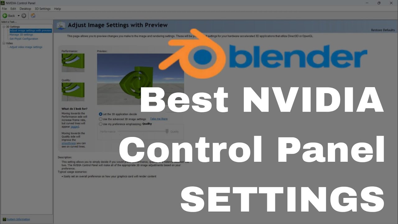 Best NVIDIA Control Panel SETTINGS for BLENDER - YouTube