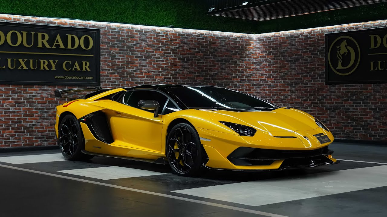 Yellow Lamborghini Aventador SVJ Roadster at Dourado Luxury Cars! - YouTube