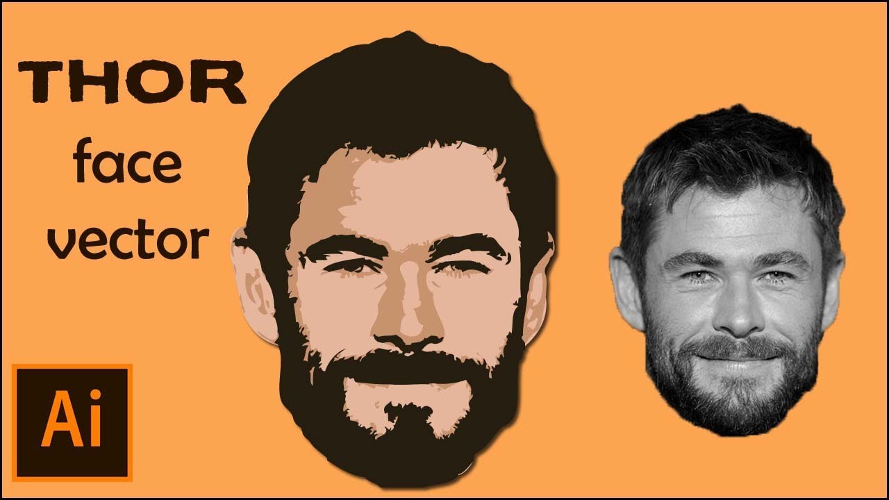 Thor Vector Face | Convert Image To Vector | Speed Art | Adobe ...