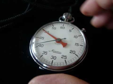 minerva stopwatch 機械式時計 放送局仕様 1980 手巻き時計 ストップウオッチ mura - YouTube