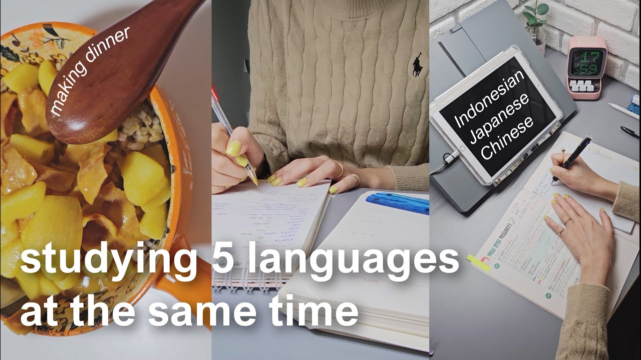 STUDY VLOG: self-learning 5 languages after work - YouTube