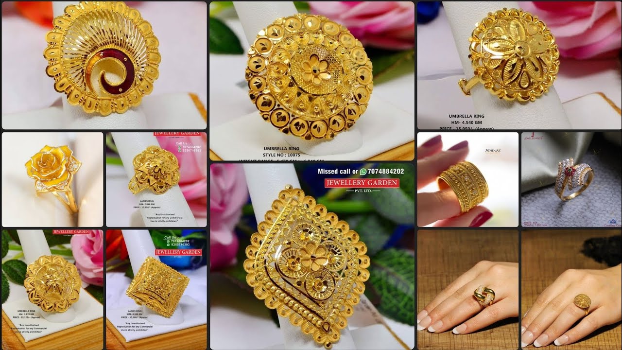 Most Adorable Gold hand Ring ideas| Gold fingering collection #2023 ...