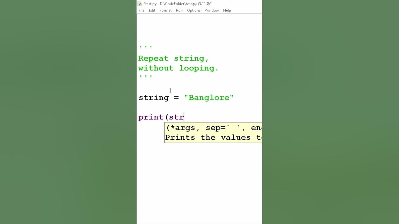 Python Trick To Repeat String Without Loop Shorts Python Coding Pythonprogramming