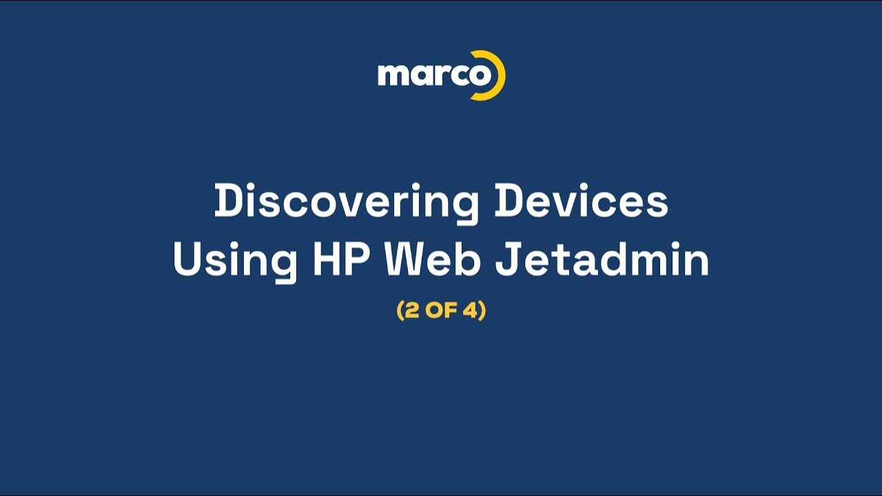 Discovering Devices using Web Jetadmin - YouTube