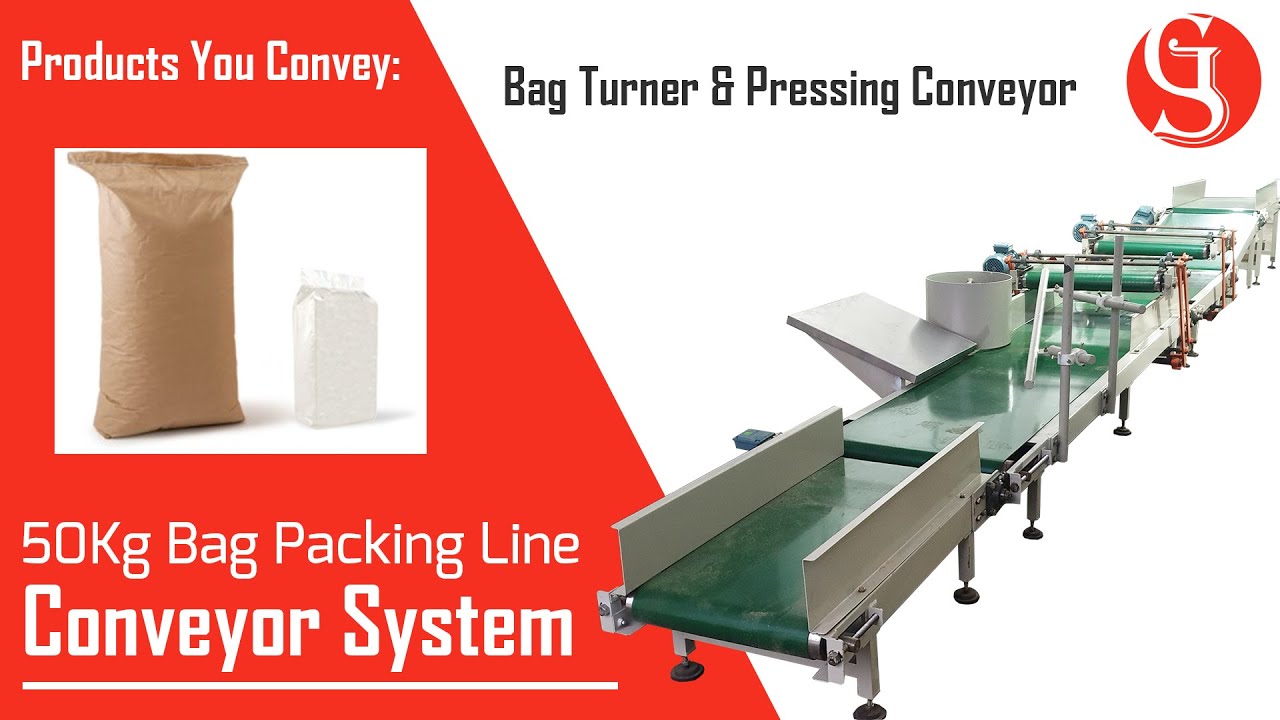 Bag Flattening Conveyor | Bag Turner | Packing Line Conveyor System | S ...