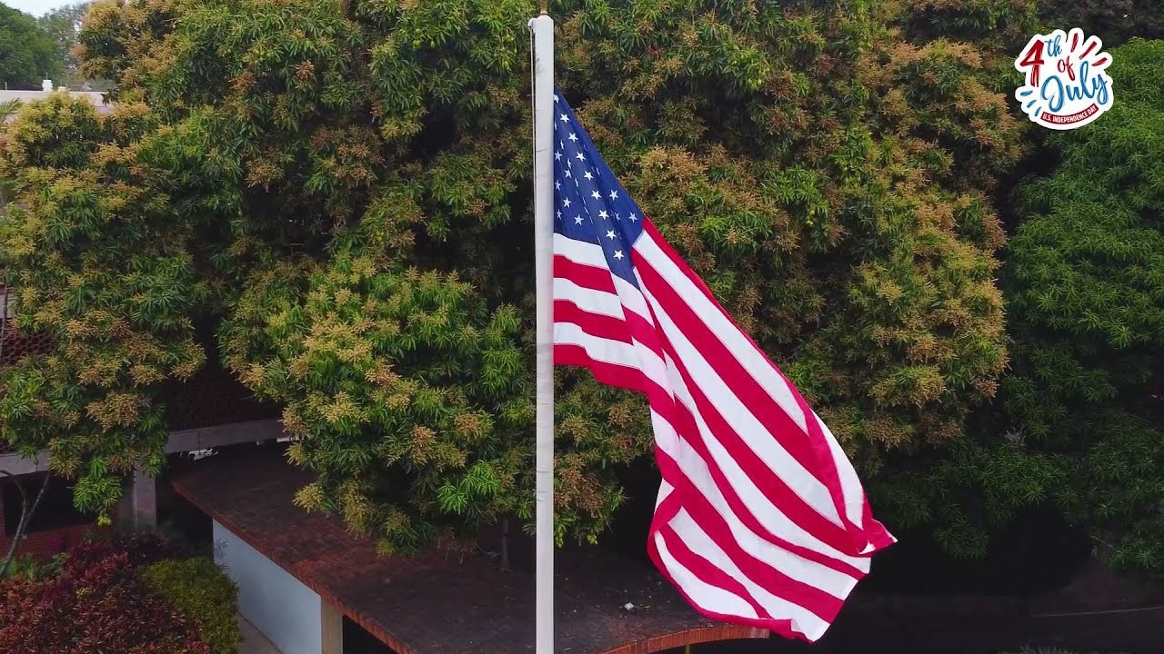 Gente Haciendo La Bandera Americana Unido Estados Banderas Ondulación