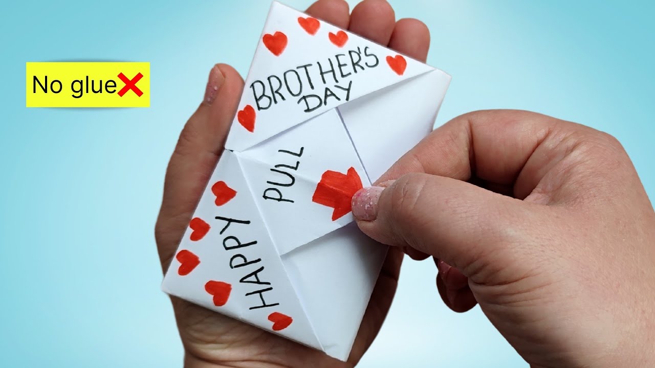 DIY Paper SURPRISE MESSAGE CARD | Envelope Card | Brothers Day Card ...
