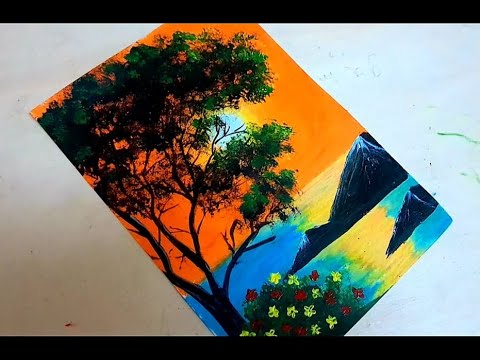 Beautiful Nature Painting How to make easy nature painting easy nature ...