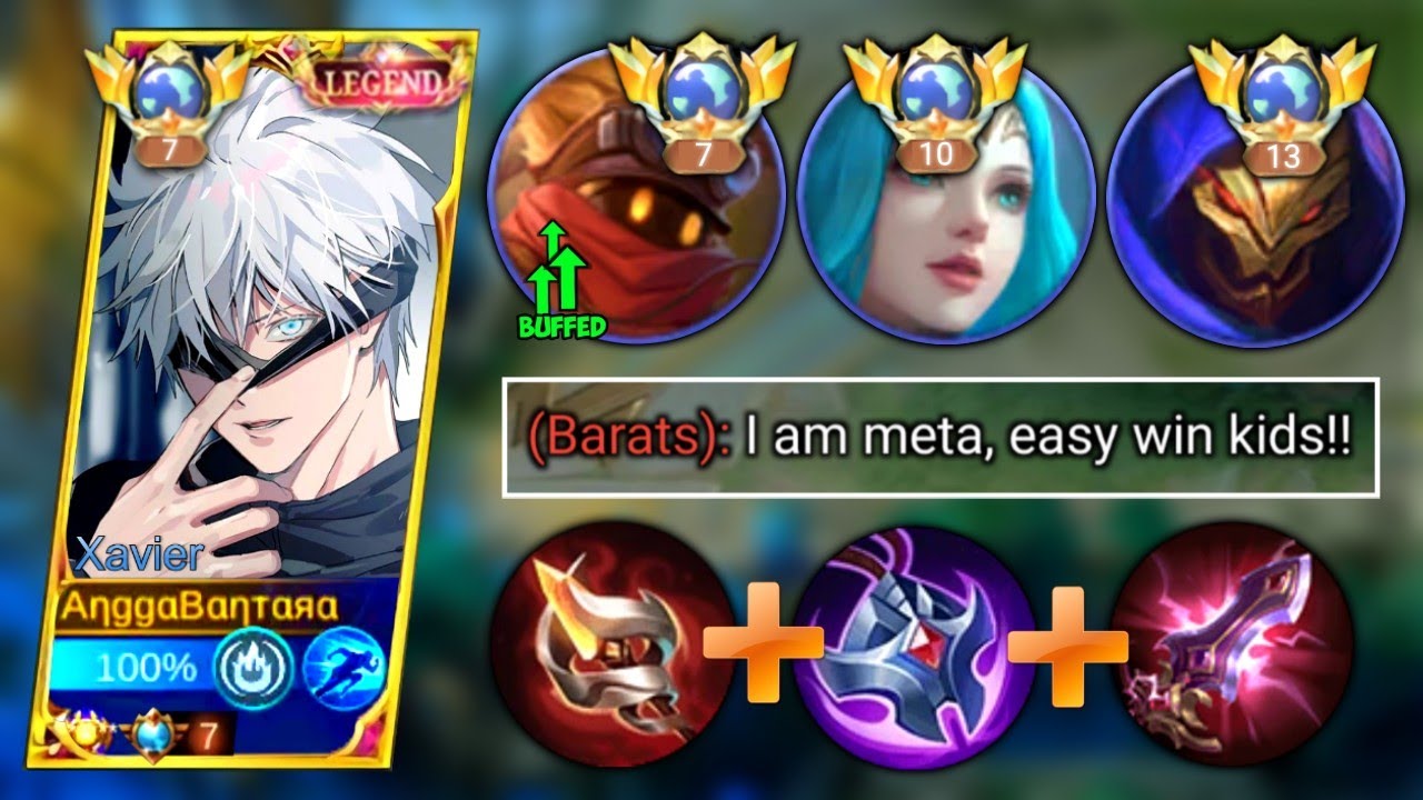 XAVIER BEST BUILD & EMBLEM COUNTER META BARATS JUNGLER | TOP 1 XAVIER ...