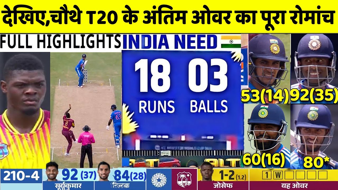 India vs West Indies 4th T20 Match Full Highlights | IND vs WI 4th T20 ...