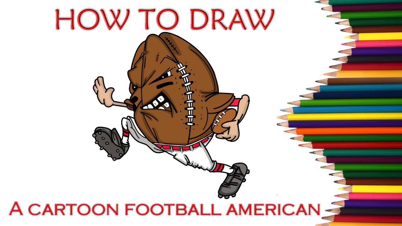 How To Draw A Cartoon Football American Step By Step Guide | Easy ...
