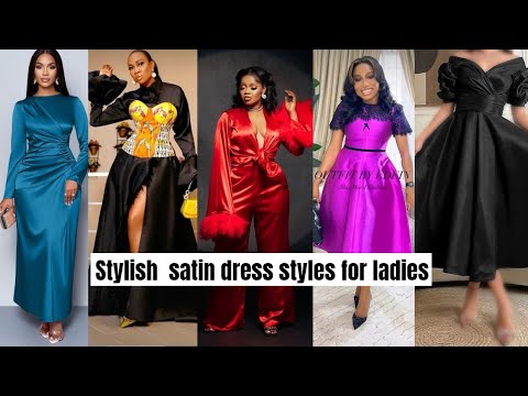 New stylish and stunning designs of satin corporate and special occasions dress styles for ladies