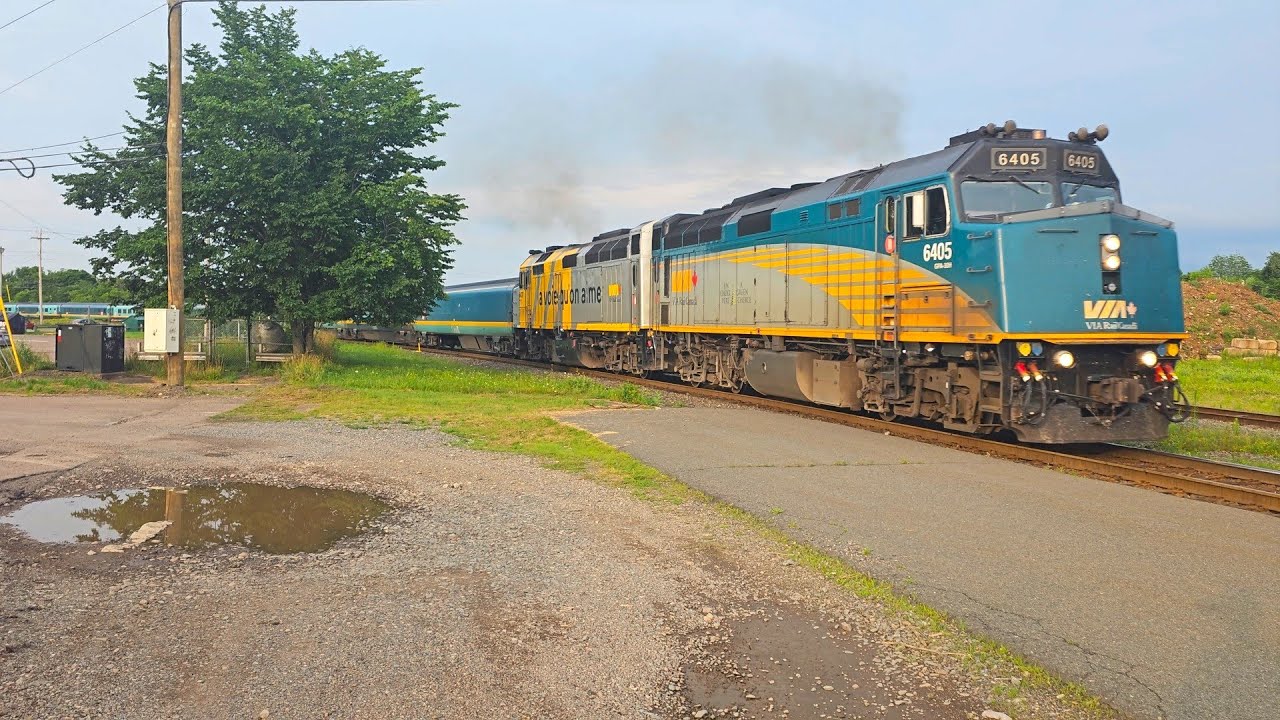VIA RAIL Train 14 The Ocean Arrives at Truro Station, Nova Scotia 07/20 ...