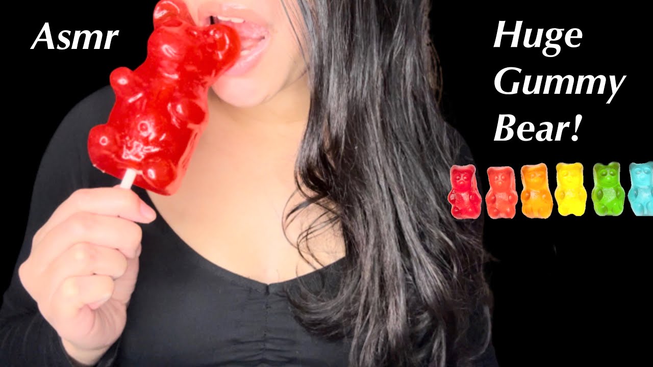 Asmr Eating a Huge Gummy Bear No Talking - YouTube