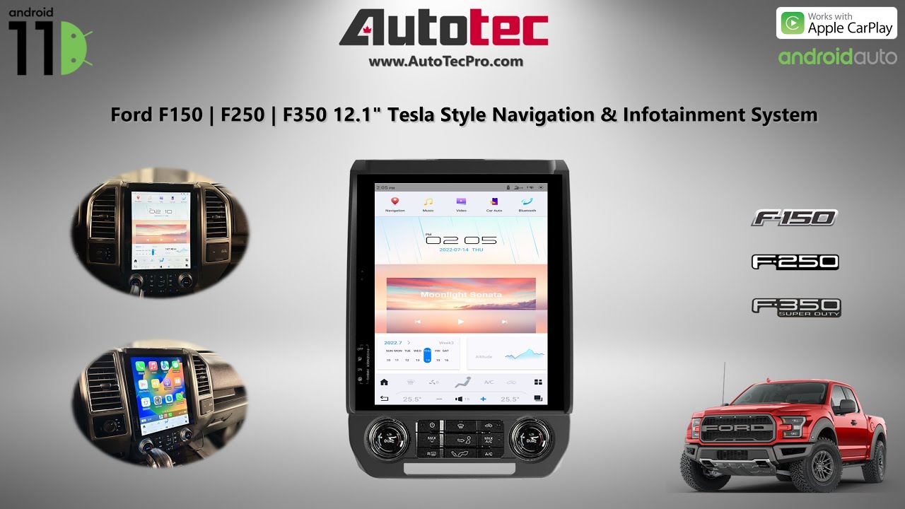 Best FORD F150 (SYNC 2) 12.1" HD Tesla Style Navigation CarPlay Android ...