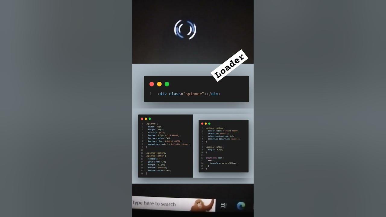 Amazing Spinner Loader Coding Css Coders Cssanimation Htmlcss Computer Youtube