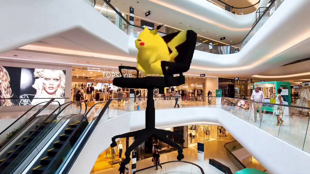Pikachu Spinning Chair in the mall for 1 hour - YouTube