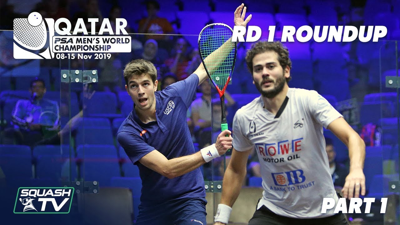 Squash: PSA Men's World Champs 2019/20 - Rd 1 Roundup [Pt. 1] - YouTube