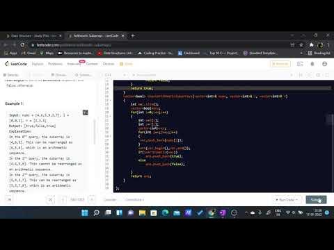 1630. Arithmetic Subarrays/ Explanation and C++ code - YouTube