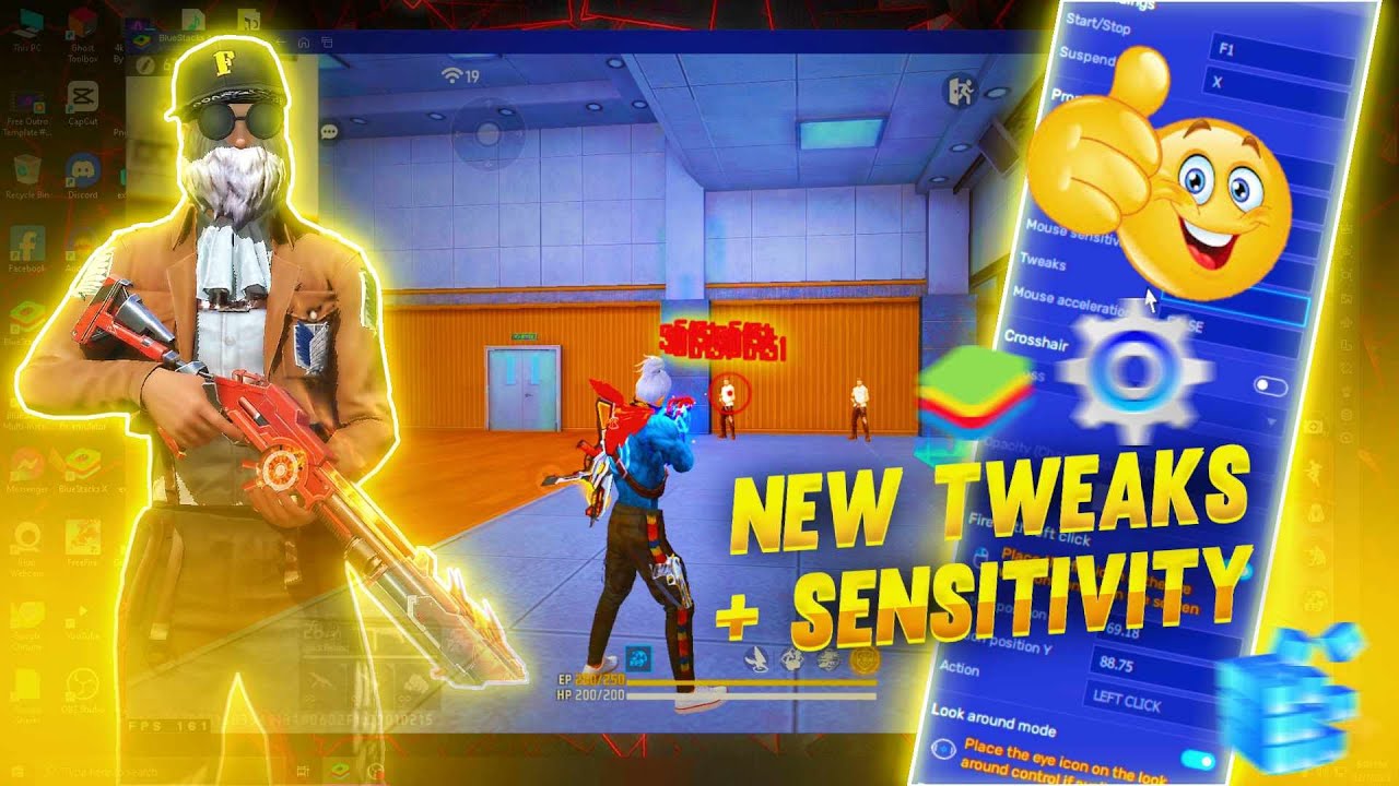 New paid sensitivity+Tweaks😰🤯PC best tweaks reveal ☠️ Bluestacks 5/4 ...