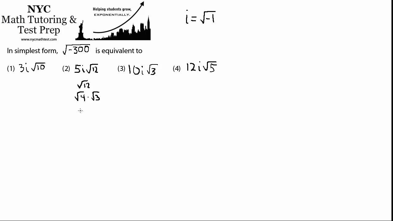 Simplifying Radicals - Algebra 2 - Trigonometry - NYS Regents Exam ...