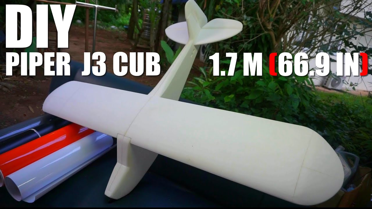 ทำเครื่องบิน Piper J3 Cub จากโฟมปอนด์ 3A ปีกยาว 1.7 เมตร.Build Piper J3 ...