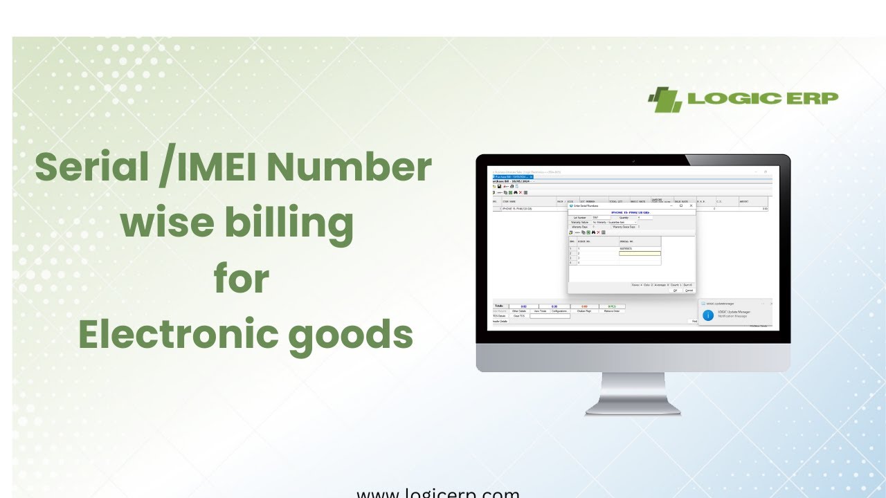 Serial Number/IMEI wise billing for electronic goods - YouTube