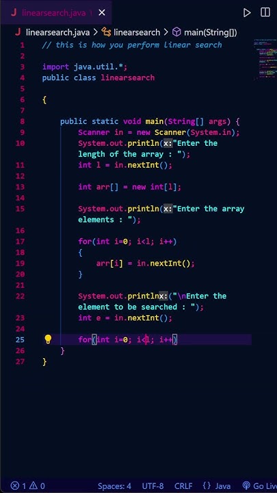 Array Element Search Java Speed Code Codingtutorials Dsa Linearsearch Javaprogramming