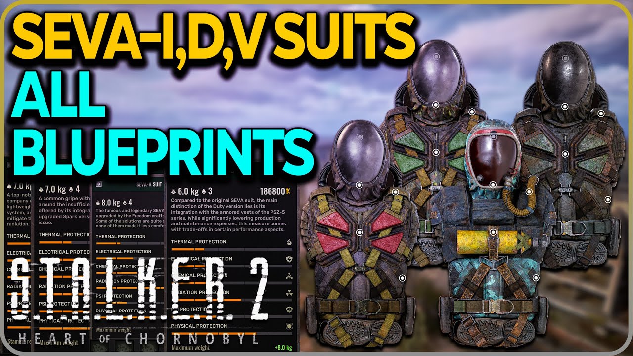 All SEVA Suits (SEVA-I, SEVA-V, SEVA-D) Blueprints Locations Stalker 2 ...